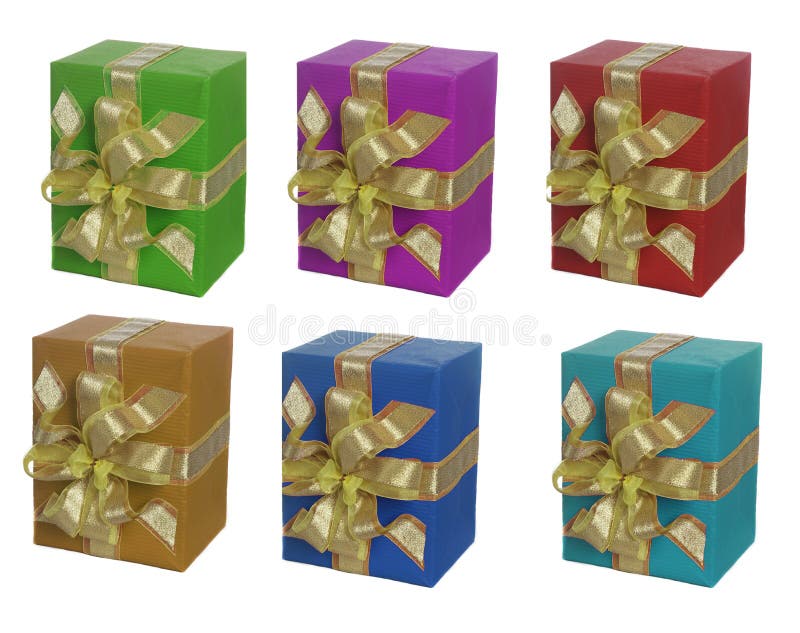 Six box stock photo. Image of wrapped, metallic, shape - 6953578