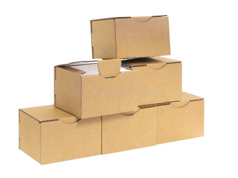 Six boxes light inside stock photo. Image of cardboard - 84071556