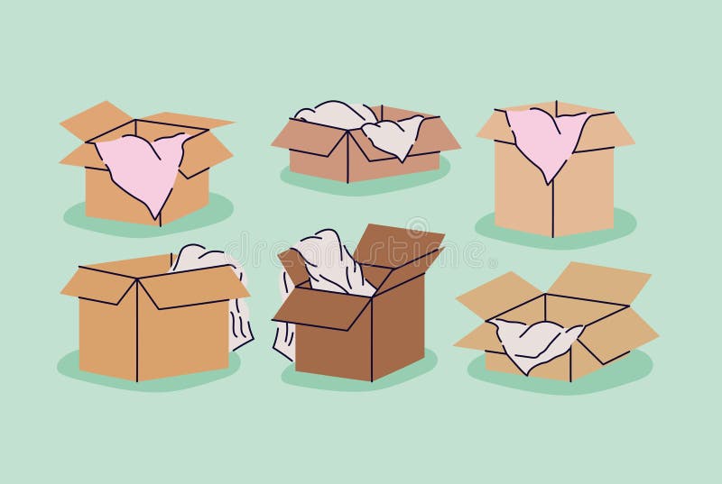 Six boxes stacks stock vector. Illustration of beige - 232603705