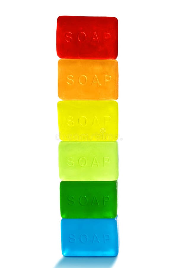 Six Brightly Colored Bars of Soap Stock Photo - Image of bathroom ...