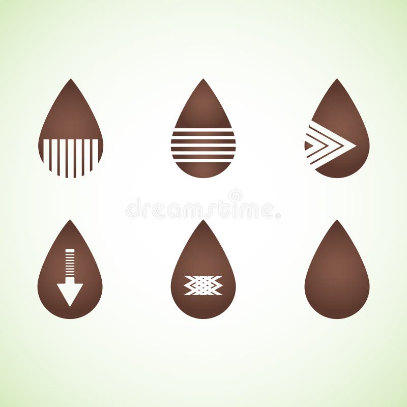 Six Brown Abstract Drops Eps10 Stock Vector - Illustration of pattern ...