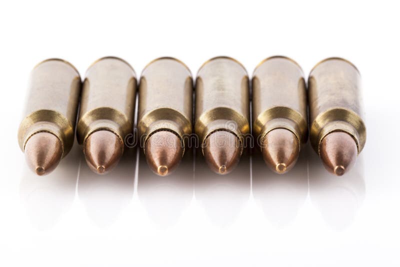 Two Bullets in Front of a Loaded Revolver Stock Image - Image of power ...
