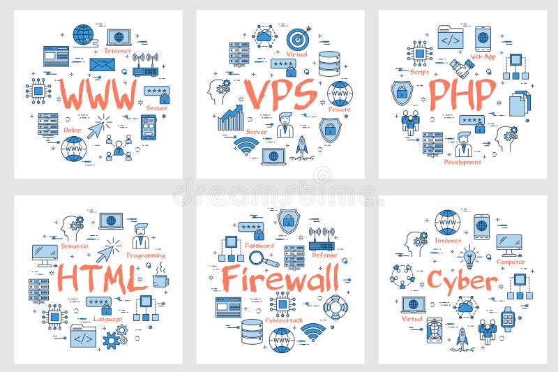 Programming and Coding - Linear Concept Stock Vector - Illustration of ...