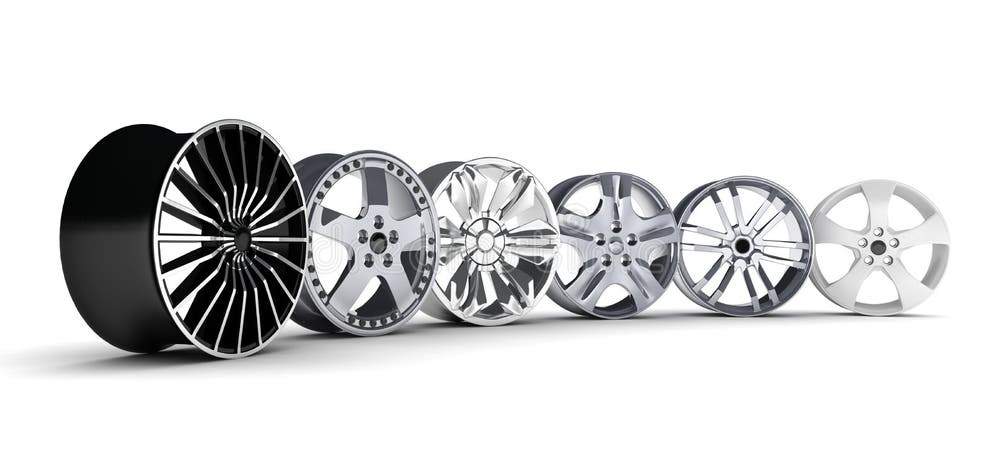 Six car rims stock illustration. Illustration of modern - 31683322