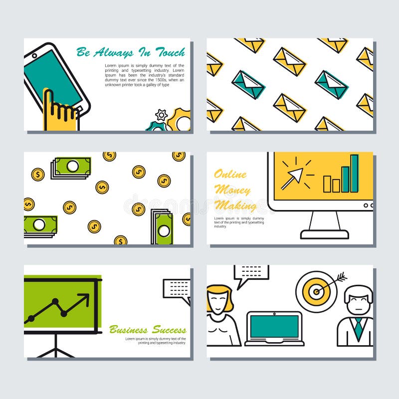 Six Card Template - Business Banners Stock Vector - Illustration of ...