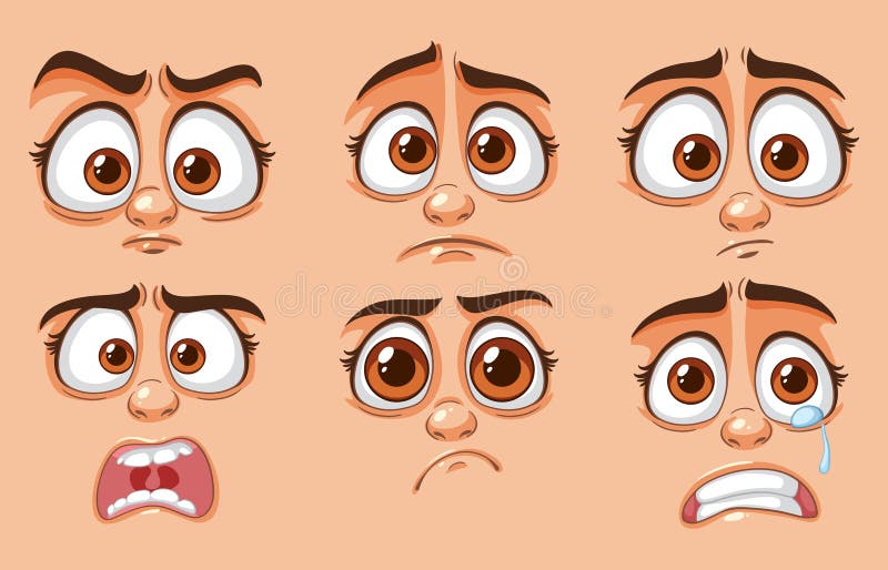 Faces Showing Different Emotions Stock Vector - Illustration of ...