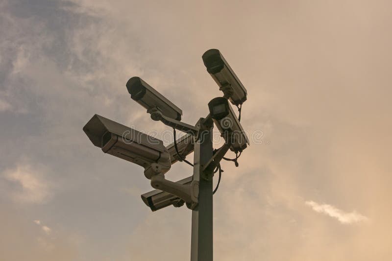 Video Camera and Megaphone. Security System Stock Photo - Image of ...