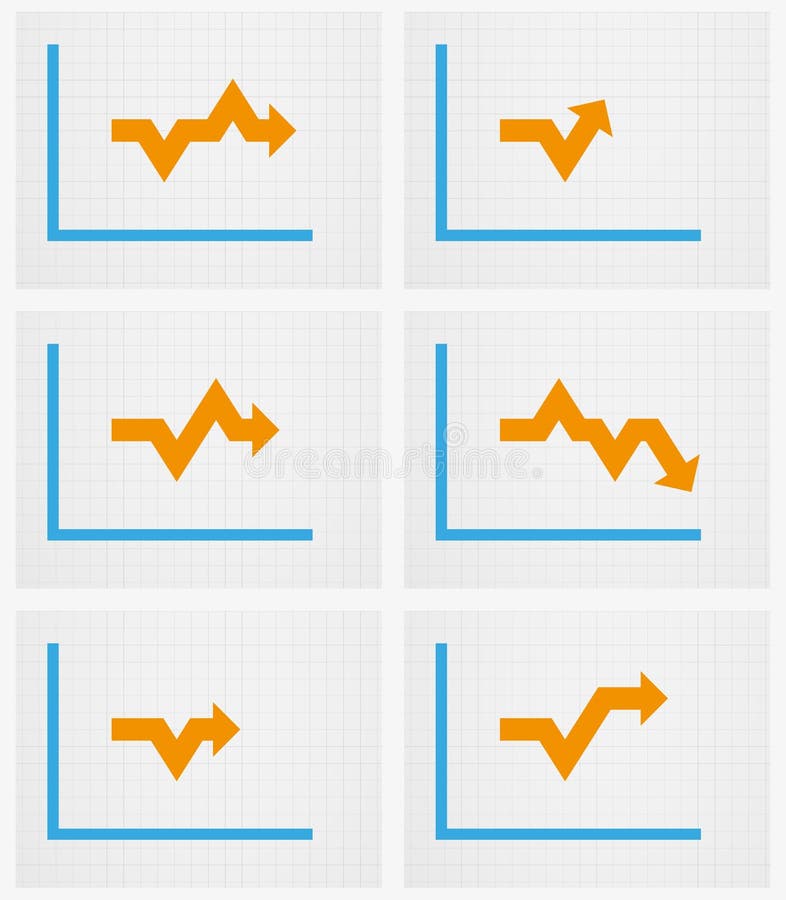 Six charts with arrow stock illustration. Illustration of growth - 67163638