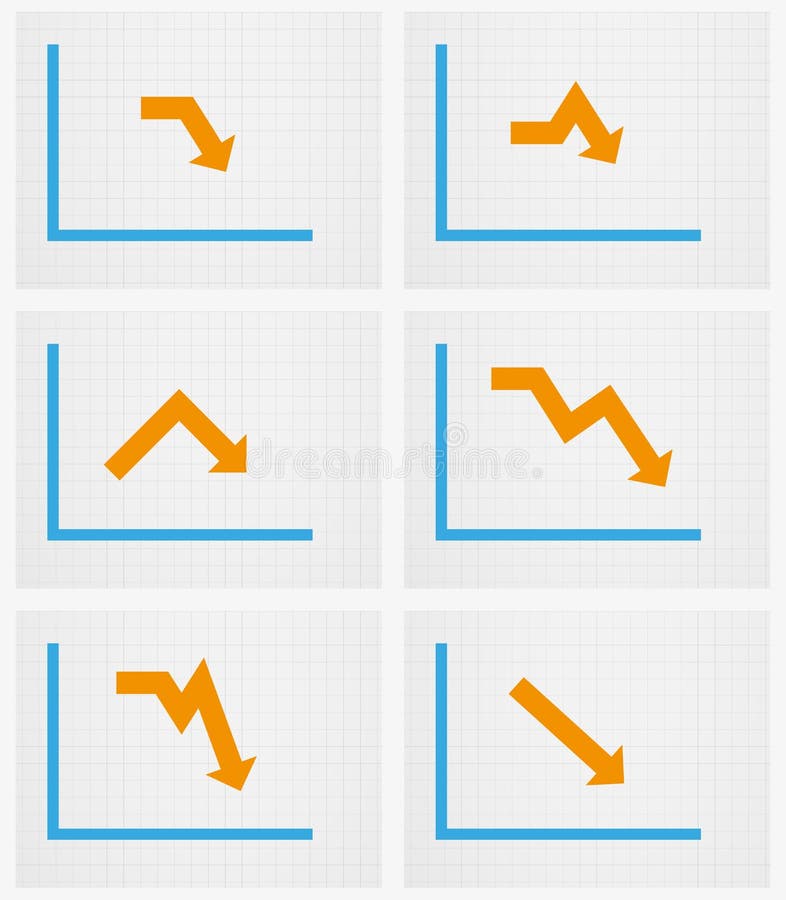 Six charts with arrow stock vector. Illustration of blue - 67163640