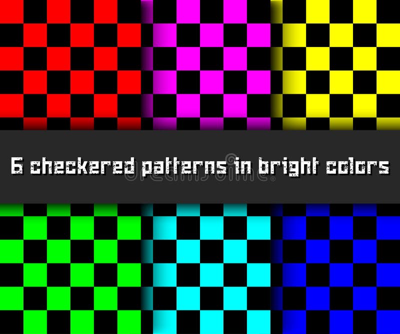 Six checkered patterns stock vector. Illustration of mosaic - 112620819
