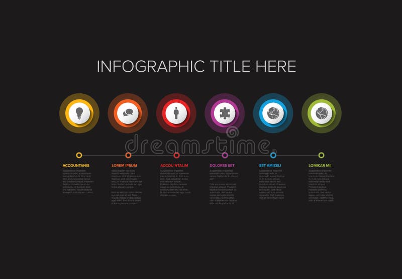 Six Circle Steps Timeline Process Infographic Stock Vector ...