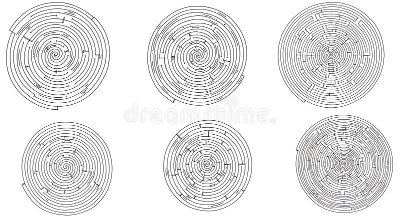 Circular Labyrinths Stock Illustrations – 180 Circular Labyrinths Stock ...