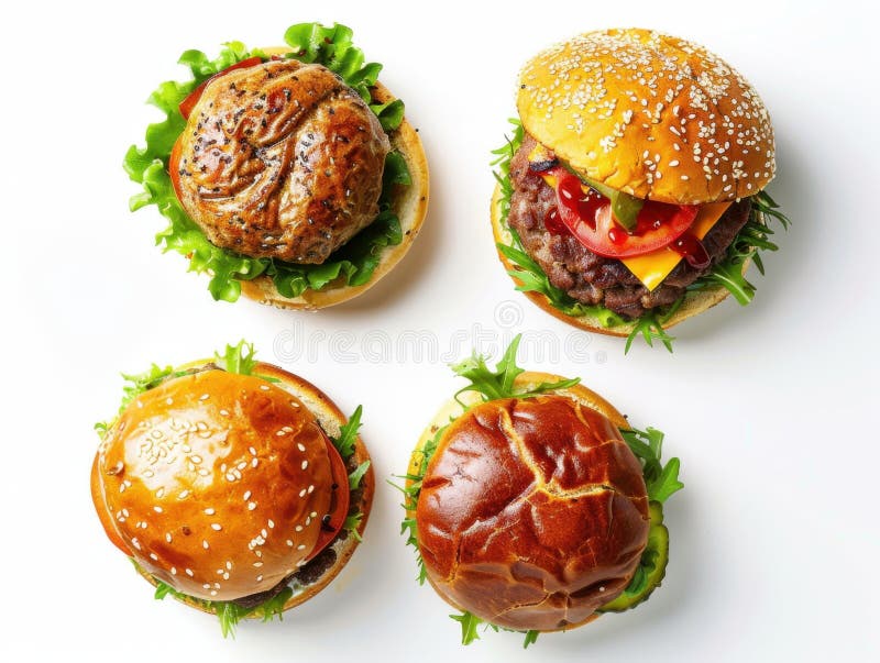 Six Classic Burger Styles stock image. Image of american - 372480565