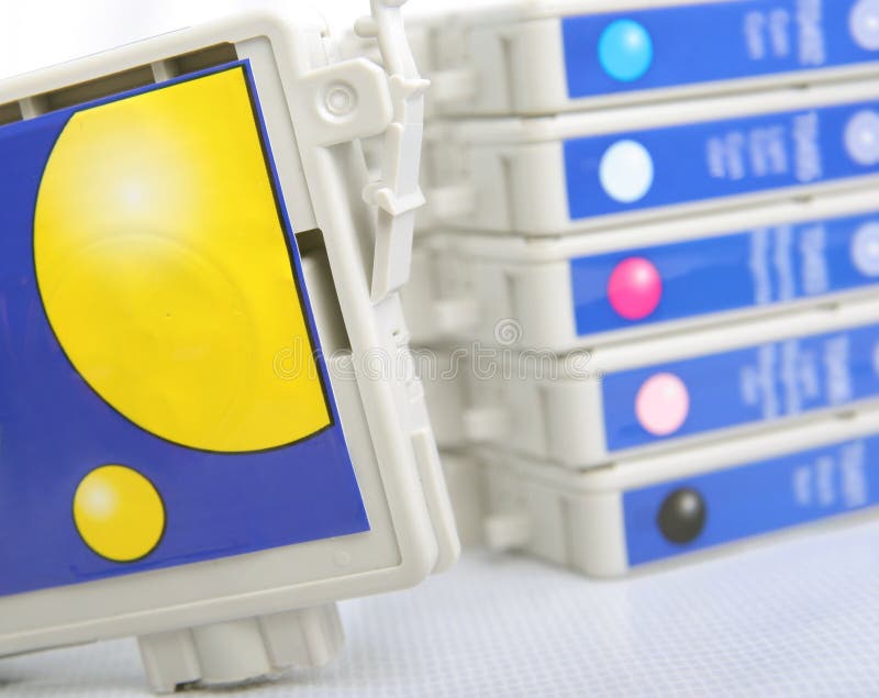 Six Color Inkjet Printer Cartridge Stock Photo - Image of magenta ...