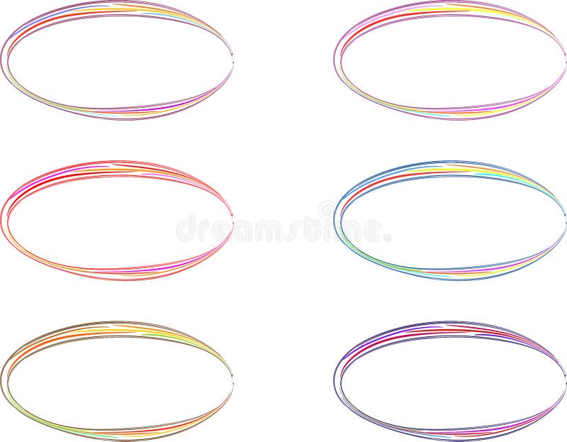 Bright Multicolor Abstract Shapes Ovals Set Stock Vector - Illustration ...
