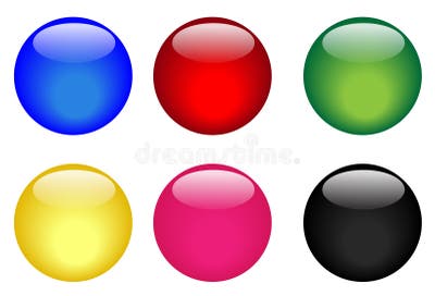Six Colorful Glassy Buttons Stock Vector - Illustration of label, glass ...