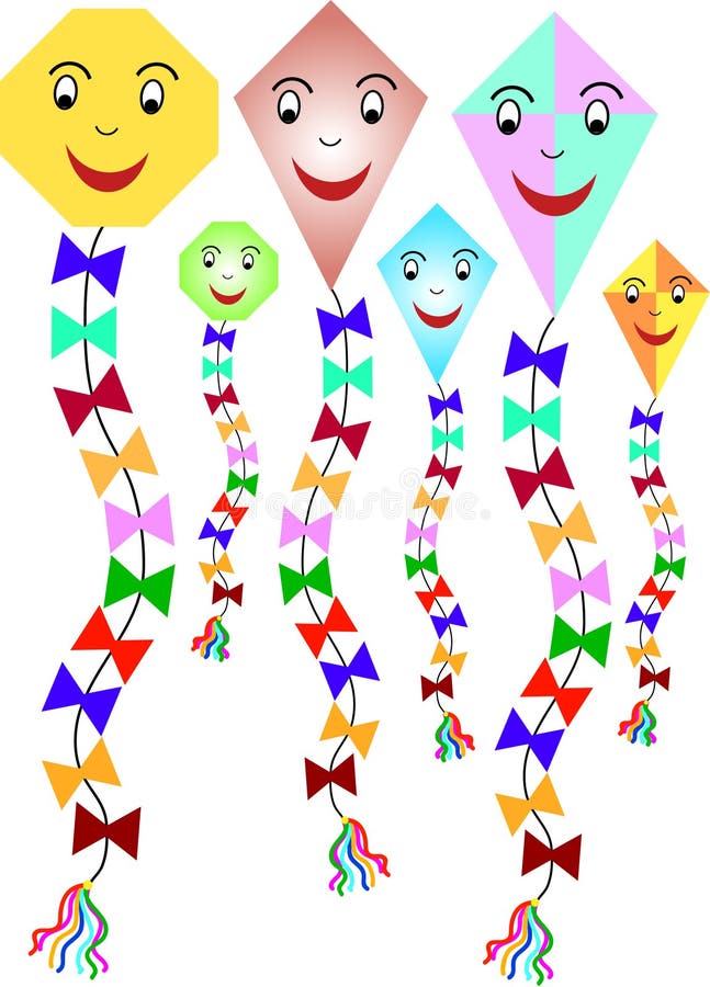 Six colorful paper kites stock vector. Illustration of offers - 3235659