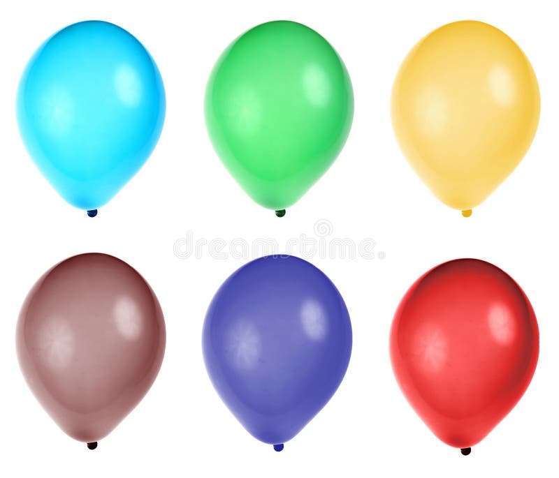 Six Colorful Party Balloons Stock Photo - Image of pretty, bright: 6635762