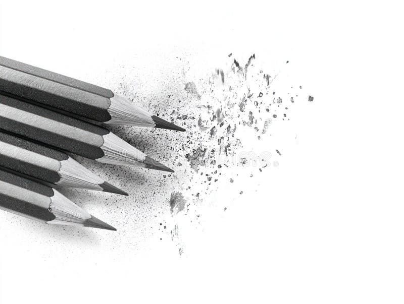 Six Colorful Pencils Arranged in Diagonal Line on Transparent ...