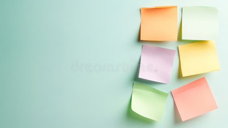 Pastel Wall Featuring Colorful Sticky Notes Arranged Minimally ...