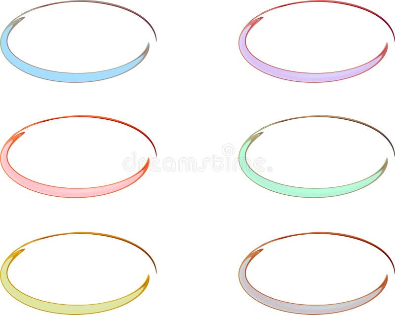 Multicolor Decorative Elegant Abstract Ellipse Set Stock Vector ...