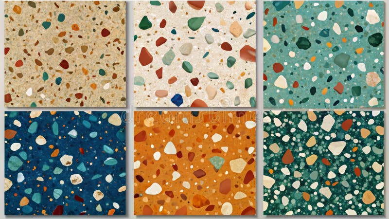 Six Colorful Terrazzo Tile Textures a Diverse Collection of Seamless ...
