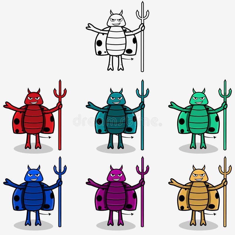 Six Colors and a Bug Devil Outline Stock Vector - Illustration of logo ...