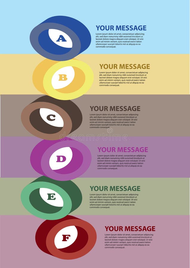 Six colors circles layout stock vector. Illustration of graphic - 28029751