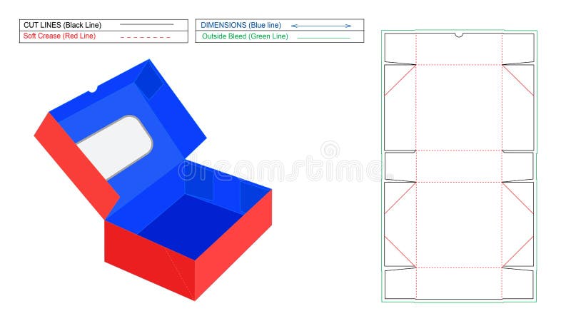 Six Corner Glued Tray, 6 Corner Box Dieline and Packaging Design ...