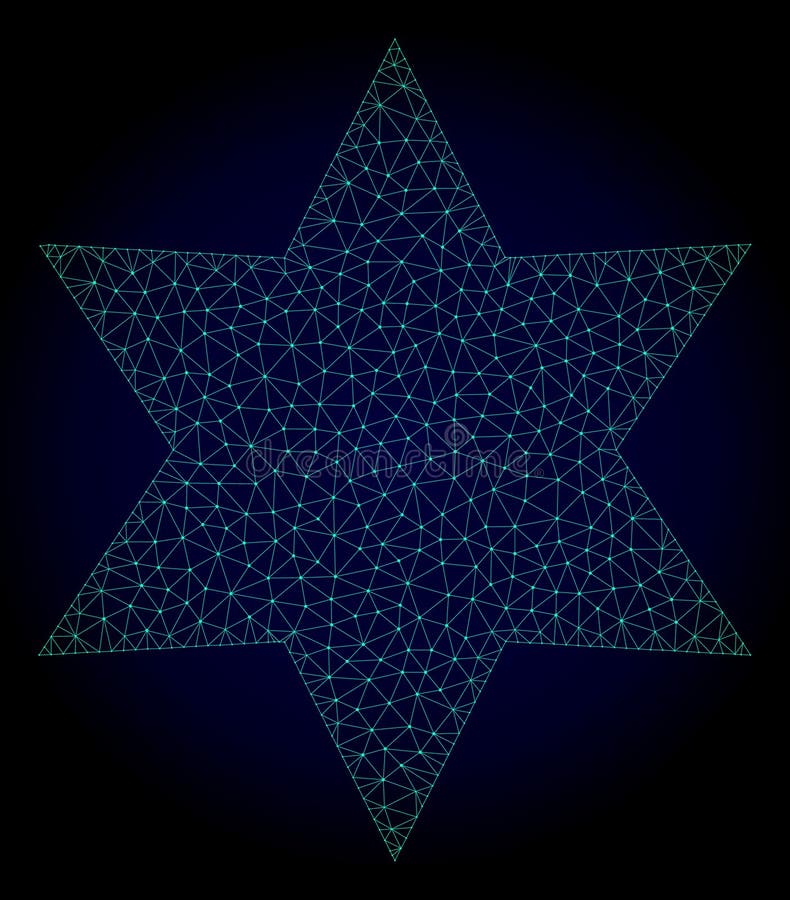 Six Corner Star Polygonal Frame Vector Mesh Illustration Stock Vector ...
