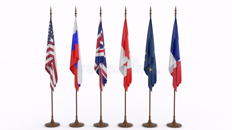 Six Country Flag with Different Angle View Stock Photo - Image of ...
