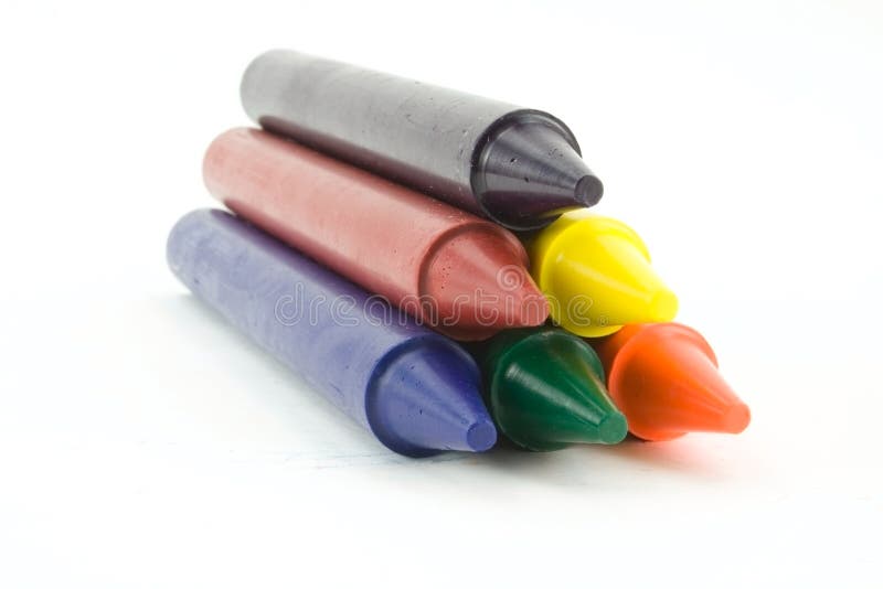 Six crayons stock image. Image of crayon, stack, background - 1884313