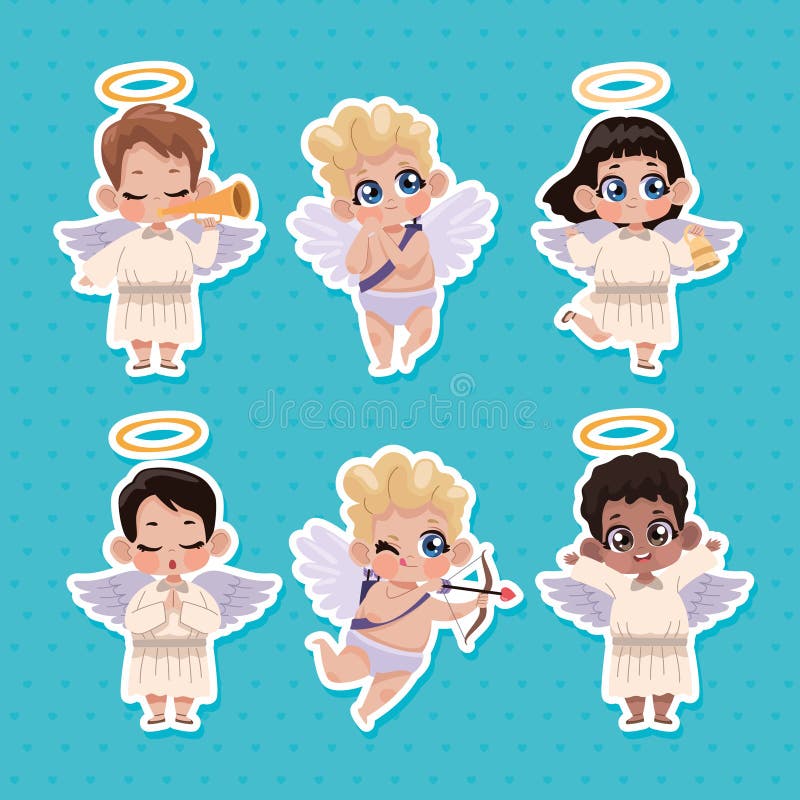 Group Angels Vector Stock Illustrations – 129 Group Angels Vector Stock ...