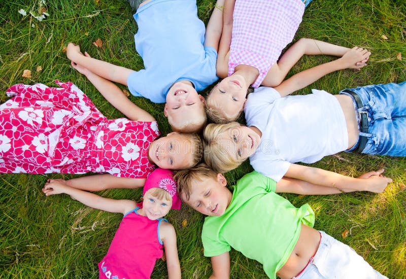 Six cute children together stock photo. Image of human - 25309980