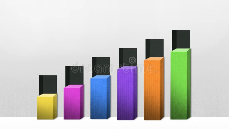 Six 3D Square Bar Chart, Increase Economic Graph (included Alpha) Stock ...