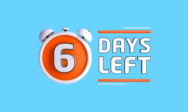 Two Days Left. Left Days Countdown Banner in 3D. Sales Time Count Stock ...