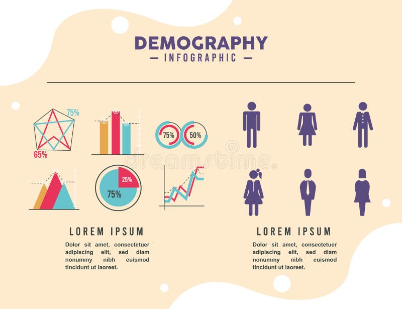 Six Demography Infographic Icons Stock Vector - Illustration of figures ...