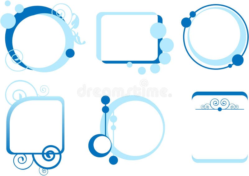 Six Description Boxes in Blue Stock Vector - Illustration of design ...