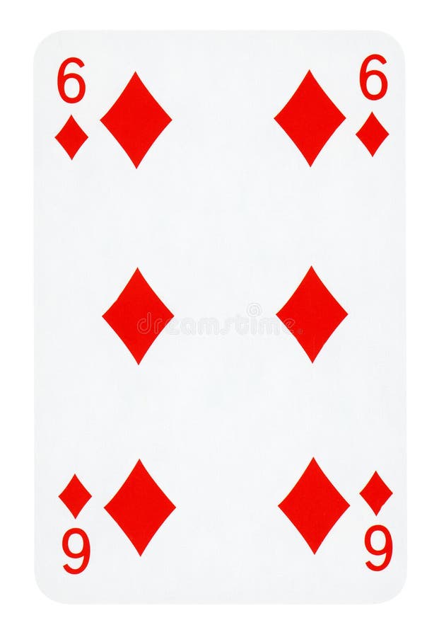 Six of Diamond Playing Card - Isolated on White Stock Image - Image of ...