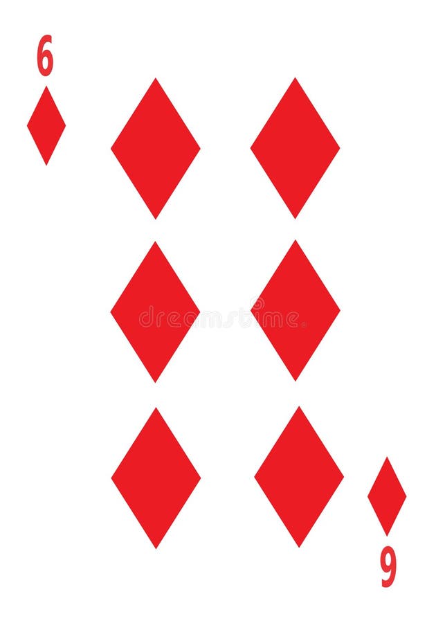 The Six of Diamonds Card in a Regular 52 Card Poker Playing Deck Stock ...