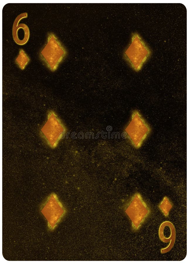 Six of Diamonds Playing Card Abstract Background Stock Illustration ...