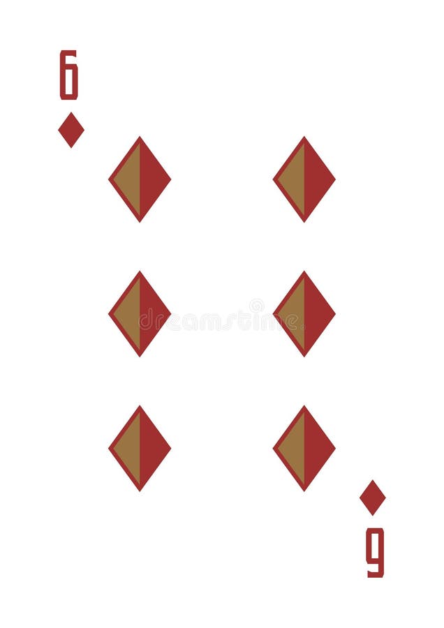 Six of Diamonds. Vector Illustration Decorative Design Stock Vector ...