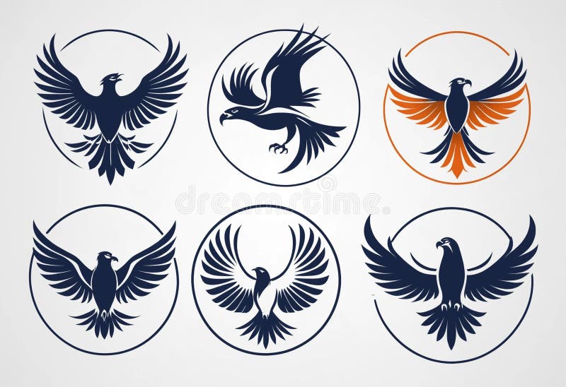 The Six Different Bird Designs are All Black and White Stock ...