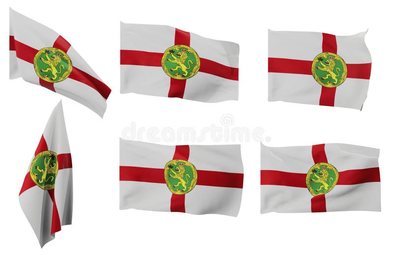 Six Different Flag Position of Alderney Stock Illustration ...