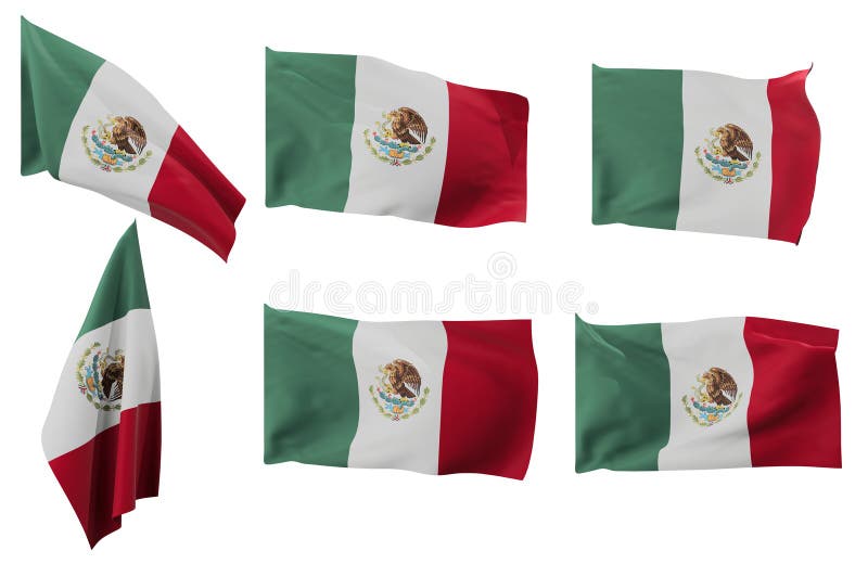 Six Different Flags of Mexico Stock Illustration - Illustration of ...