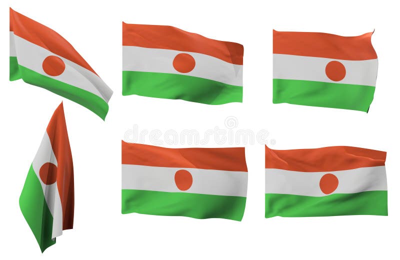 Six Different Flags of Niger Stock Illustration - Illustration of ...
