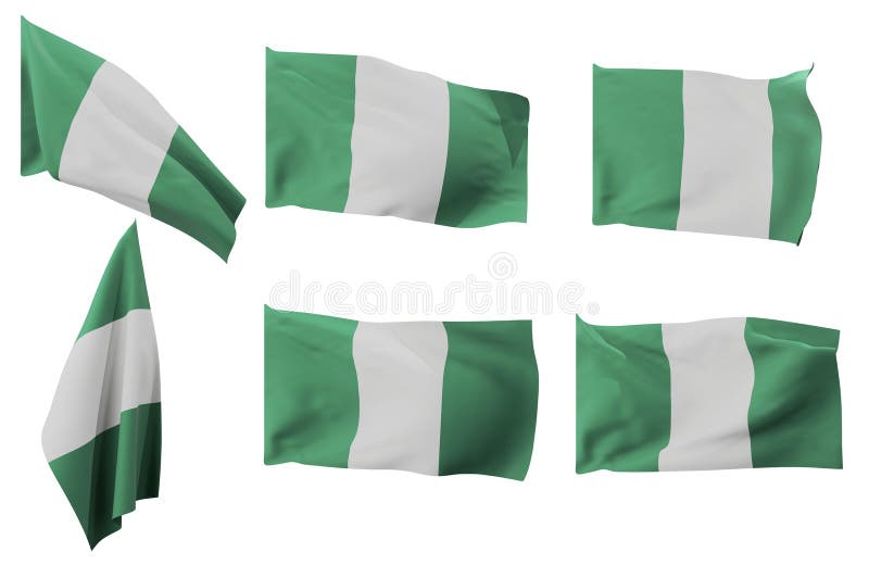 Six Different Flags of Nigeria Stock Illustration - Illustration of ...