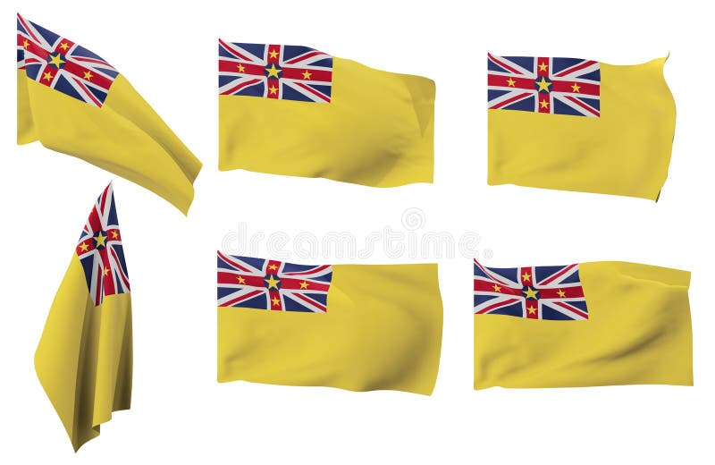Six Different Flags of Niue Stock Illustration - Illustration of mask ...