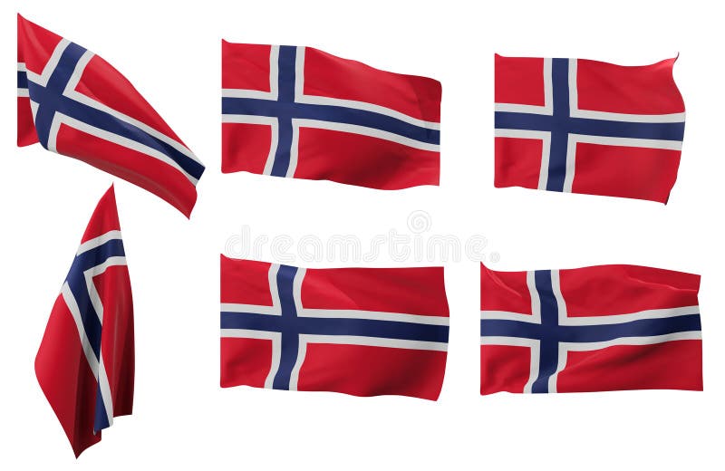 Six Different Flags of Norway Stock Illustration - Illustration of ...
