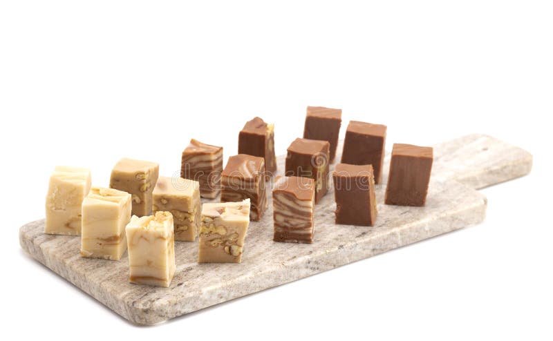 Different Flavors of Fudge on a White Background Stock Image - Image of ...
